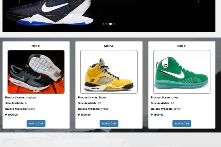 Simple online shoe store website using PHP and MYSQL with source code ...